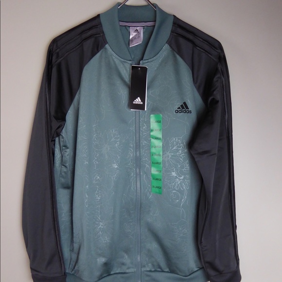 adidas | Jackets & Coats | Adidas Colorblock Floral Track Jacket Nwt 3 ...